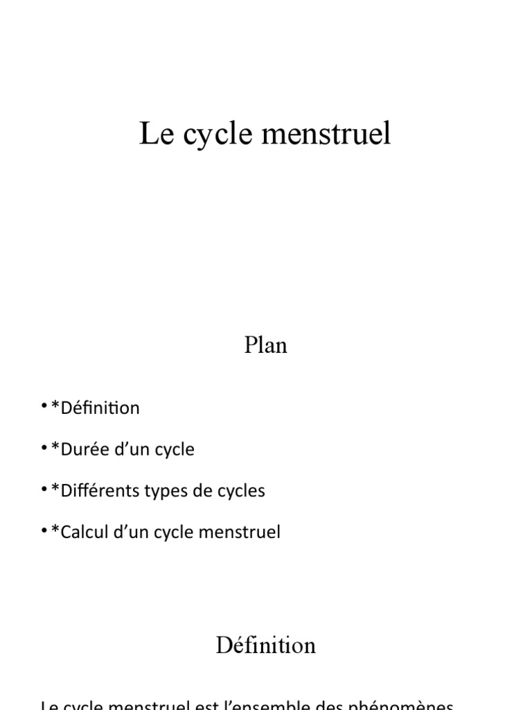 Comprendre le cycle menstruel de 28 jours | PDF