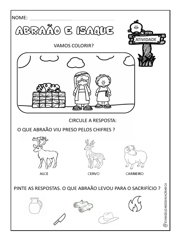 Atividade Abraão e Isaque 1 | PDF Atividade Abraão e Isaque 1 | PDF