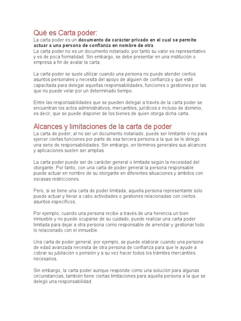 Qué Es Carta Poder | PDF | Justicia | Crimen y violencia