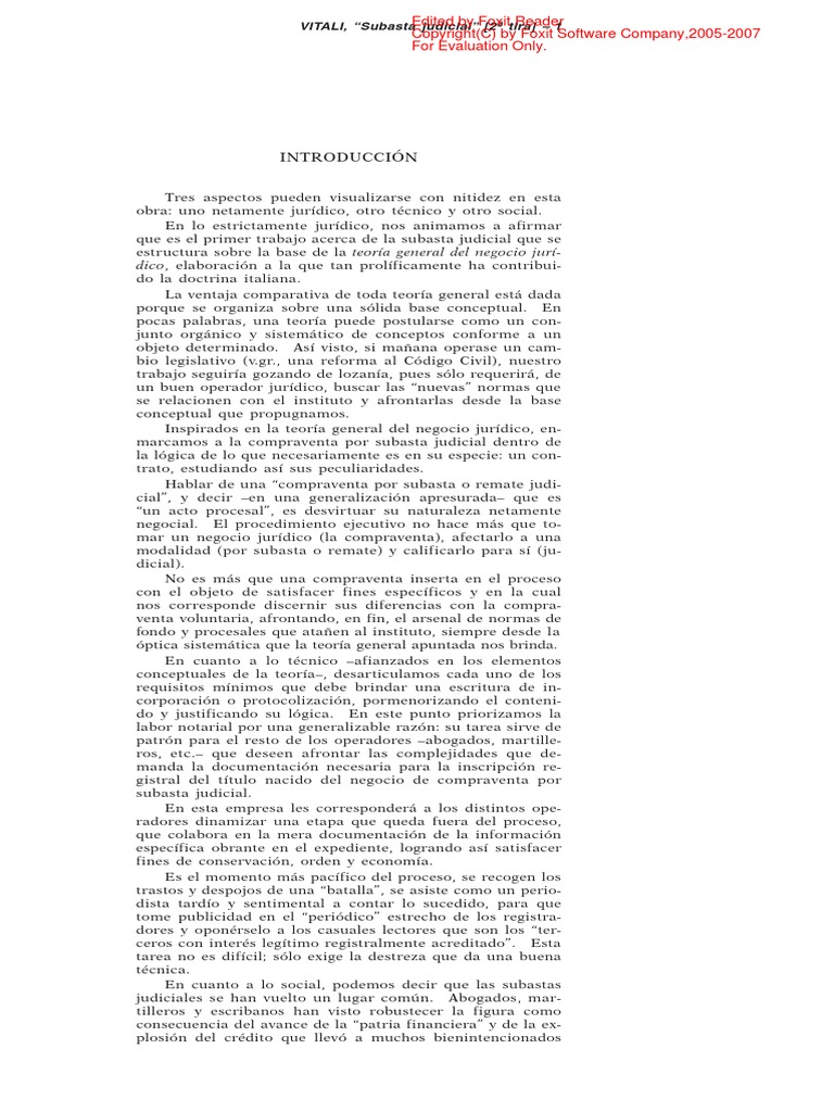 Libro Vitali - Subasta Judicial - Astrea-2010 | PDF | Ley procesal | Estado (política)