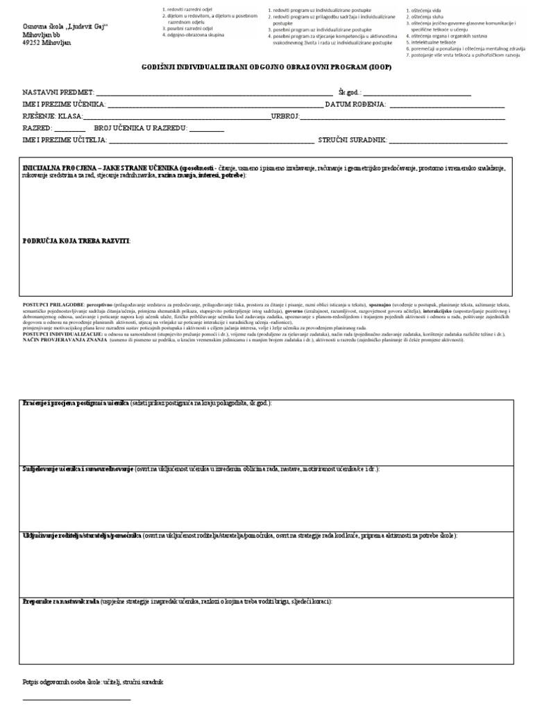 IOOP - Godisnji Plan | PDF