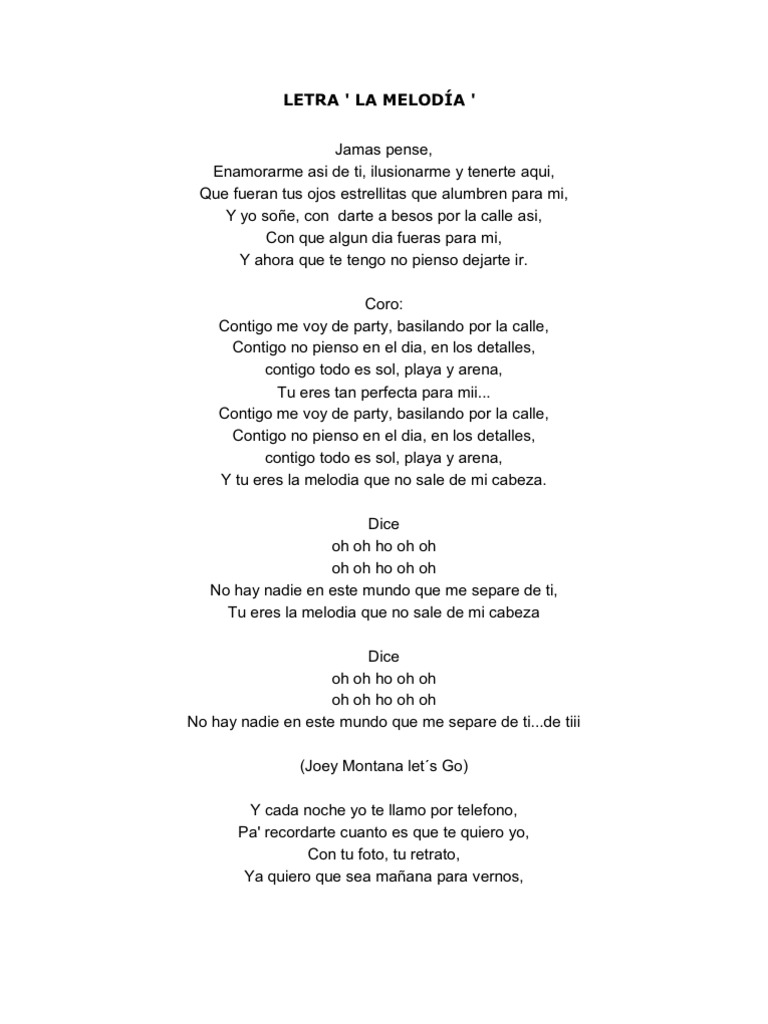 LETRA Melodia | PDF | Ocio