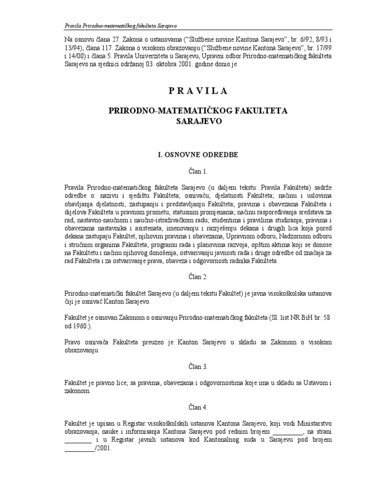 Pravila PMF | PDF