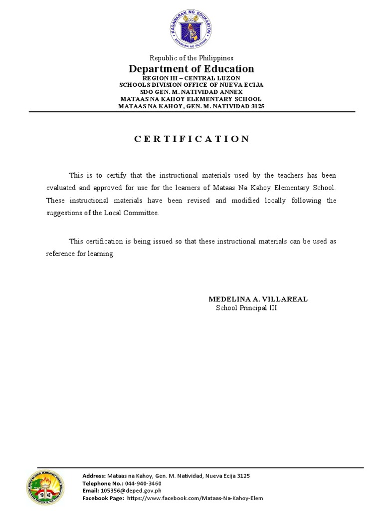 Certification On Ims Used | PDF | Learning | Behavior Modification