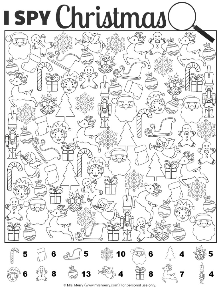 I Spy Christmas - Christmas Activity For Kids - Mrs. Merry | PDF