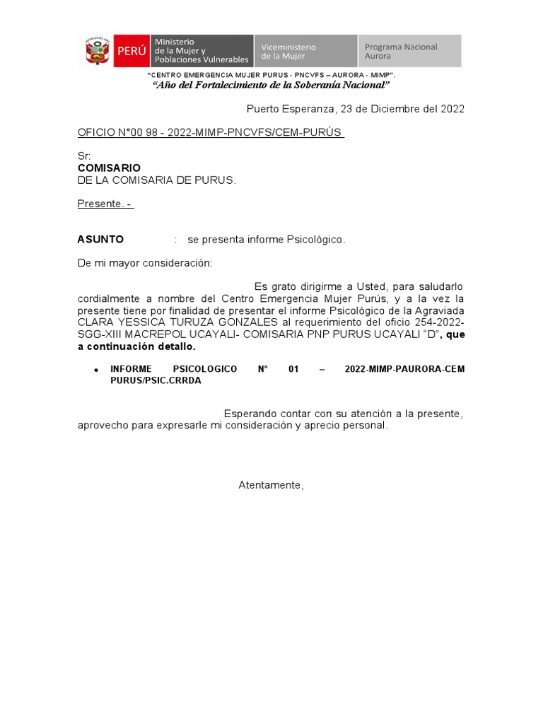 Oficio A Comisaria | PDF | Derecho