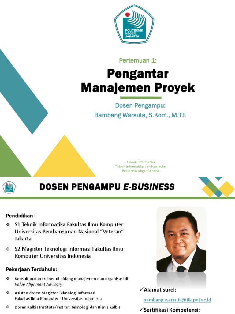 Pertemuan 1 Manajemen Proyek Tik Pdf