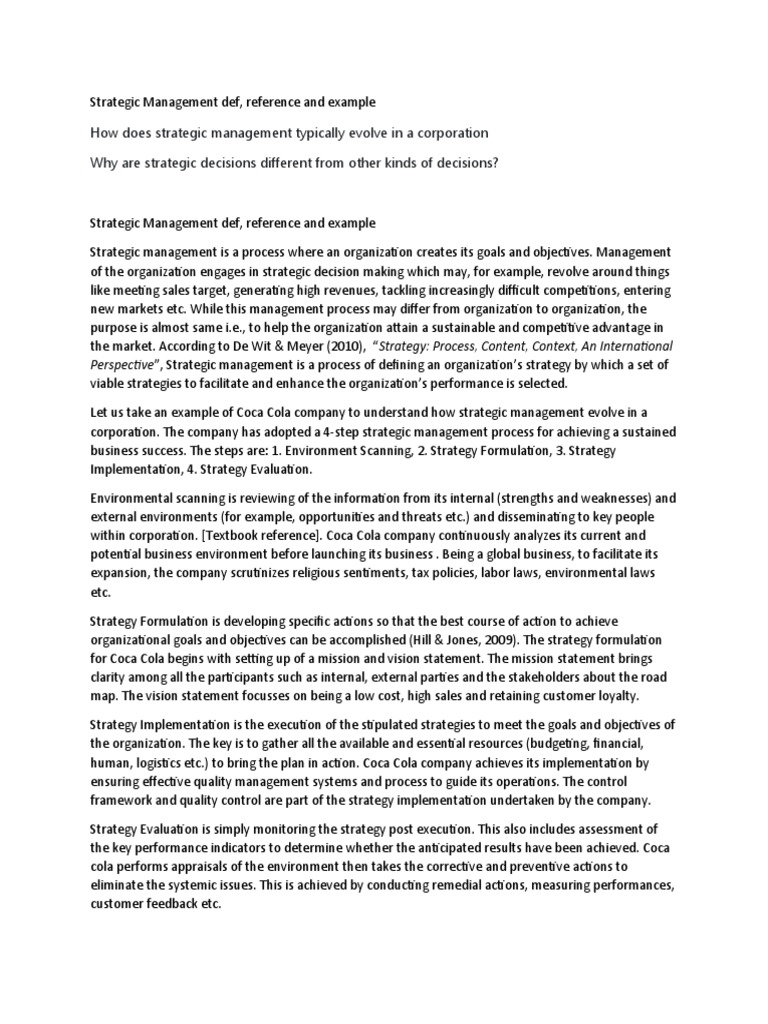Strategic Management Definition | PDF | Strategic Management | Business Strategic Management Definition | PDF | Strategic Management | Business