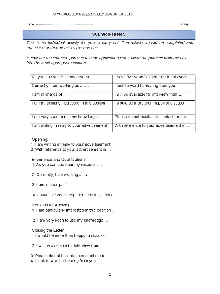 Cel2106 Scl Worksheet 5 Pdf