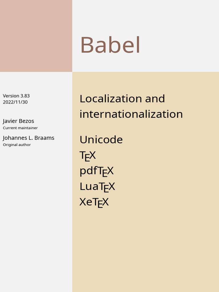 Babel | PDF | Te X | Encodings