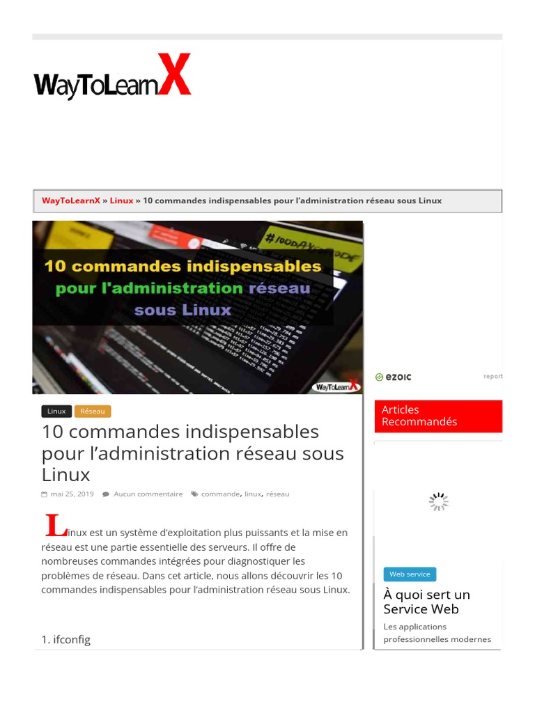 10 Commandes Indispensables Pour L'administration Réseau Sous Linux - WayToLearn | PDF | Linux ...
