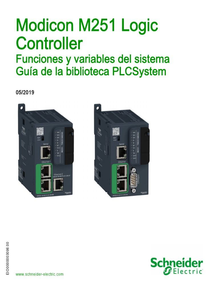 Modicon M251 Logic Controller Funciones y Variables Del Sistema Guía de ...