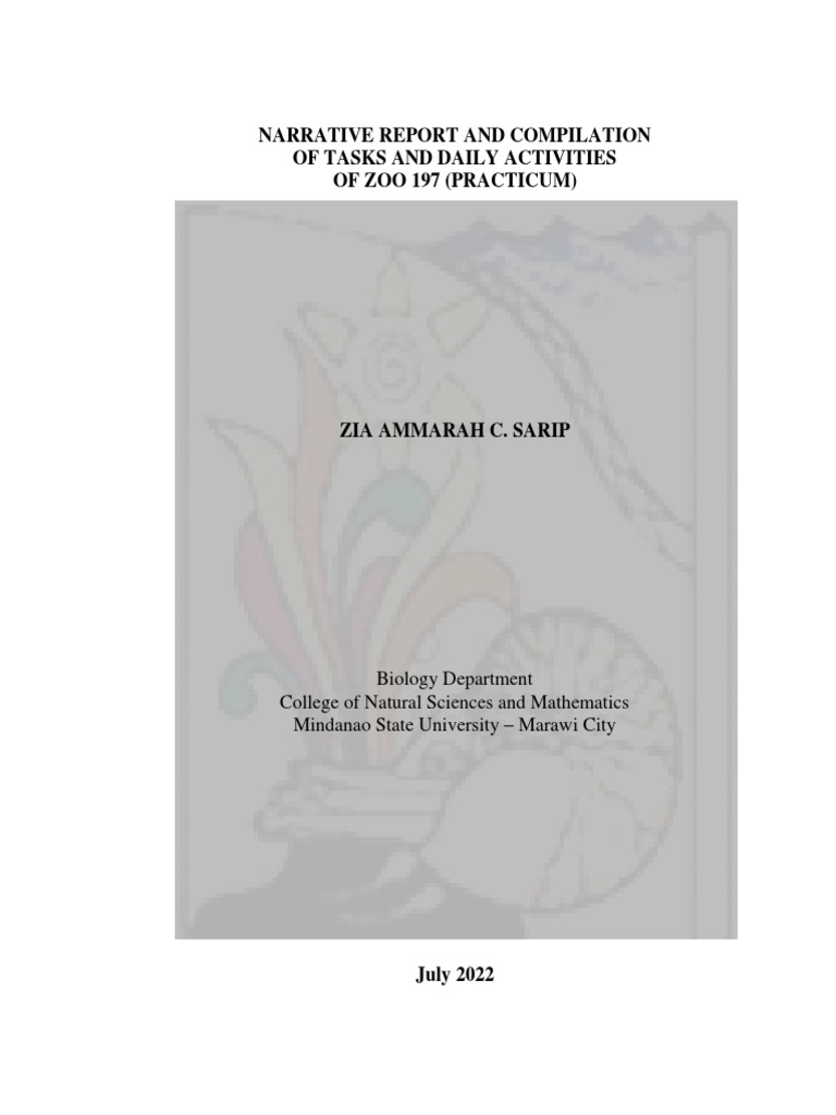 ZOO 197 Narrative Report | Download Free PDF | Behavior Modification | Cognition