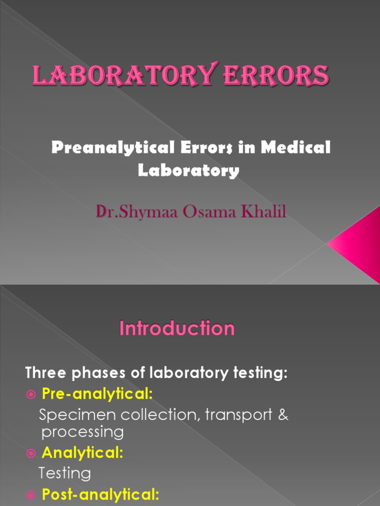 Laboratory Errors | PDF | Blood | Medical Specialties