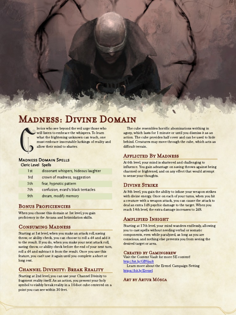 Cleric - Madness Divine Domain | PDF