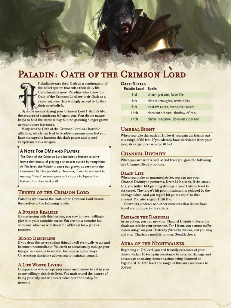 Paladin- Oath of the Crimson Lord | PDF