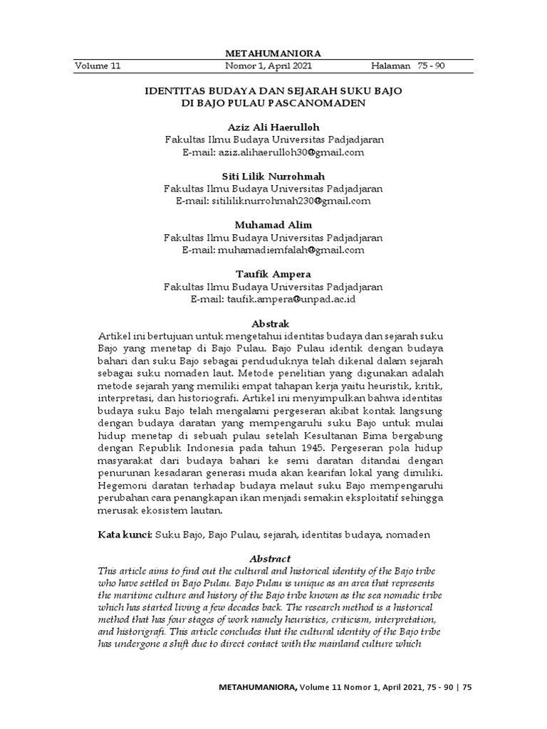 Identitas Budaya Suku Bajo di Pulau | PDF | Ilmu Sosial