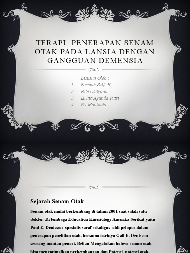 Terapi Penerapan Senam Otak Pada Lansia Dengan Gangguan | PDF | Pengembangan Diri