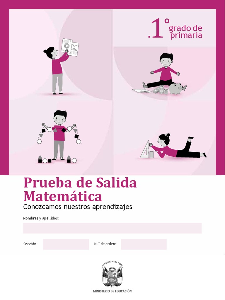 Primer grado de primaria: Prueba de salida de matemática | PDF | Lápiz