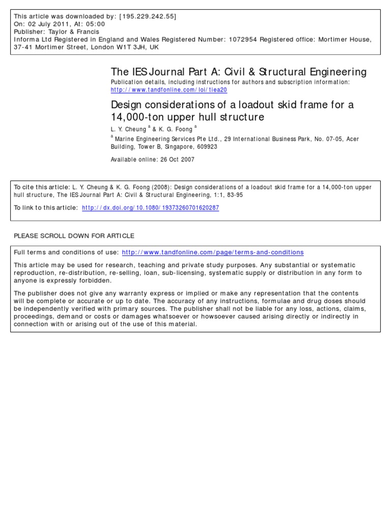 Loadout Skid Frame Design | PDF | Deep Foundation | Truss