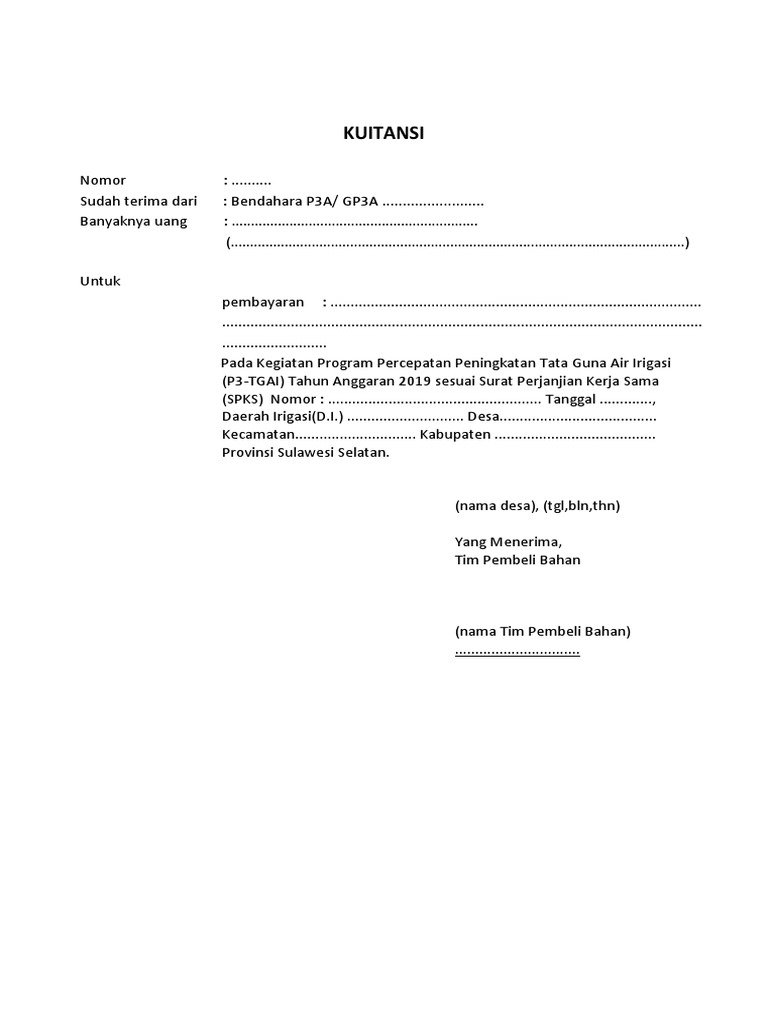 Kuitansi Pengadaan P3-TGAI 2016 | PDF