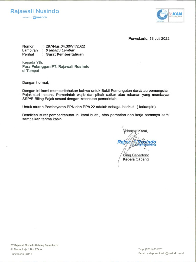 Surat Pemberitahuan Pembayaran SSP PDF