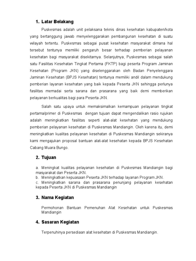 Proposal Alkes BPJS | PDF | Bisnis | Sains & Matematika