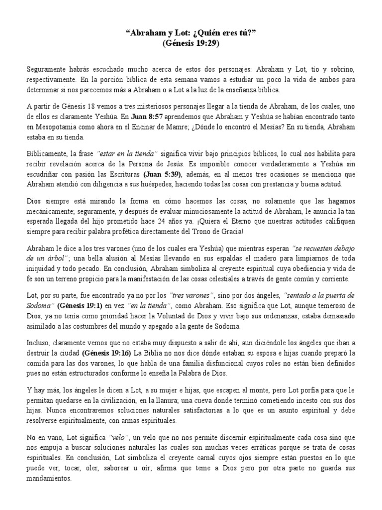 Abraham y Lot: ¿Quién eres tú? | PDF | Abrahán | Biblia