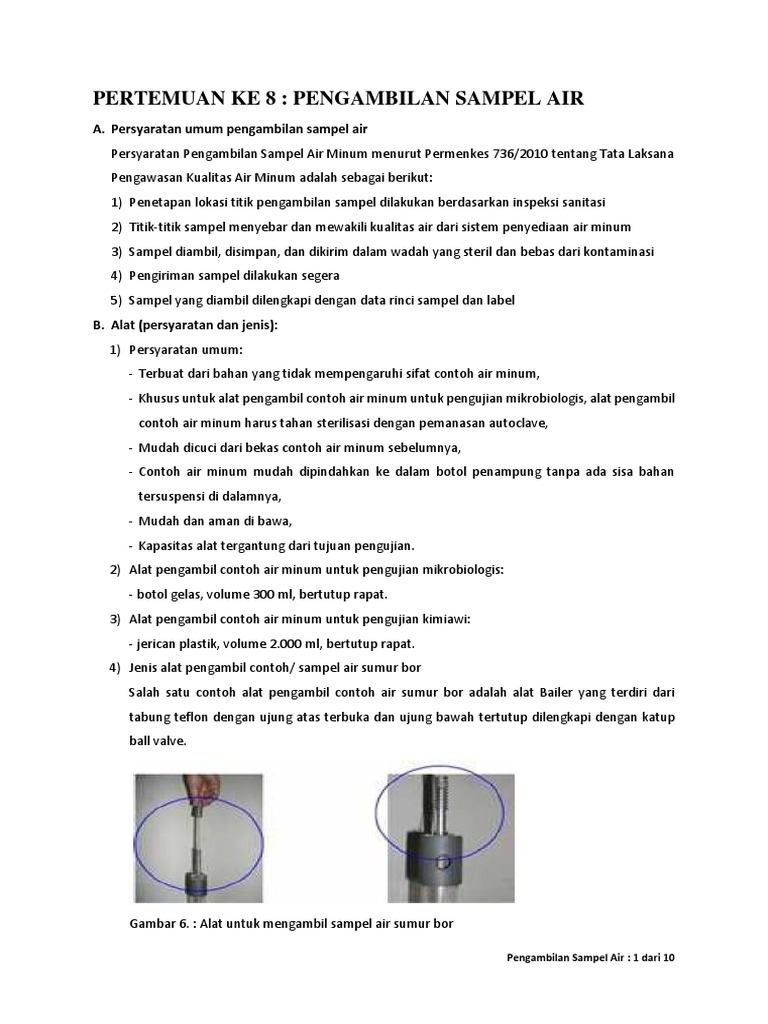 Pengambilan Sampel Air | PDF | Griya & Taman | Sains & Matematika