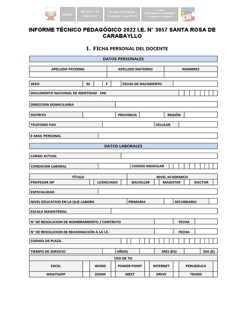Informe Tecnico Pedagogico 2022 | PDF | Aprendizaje | Maestros