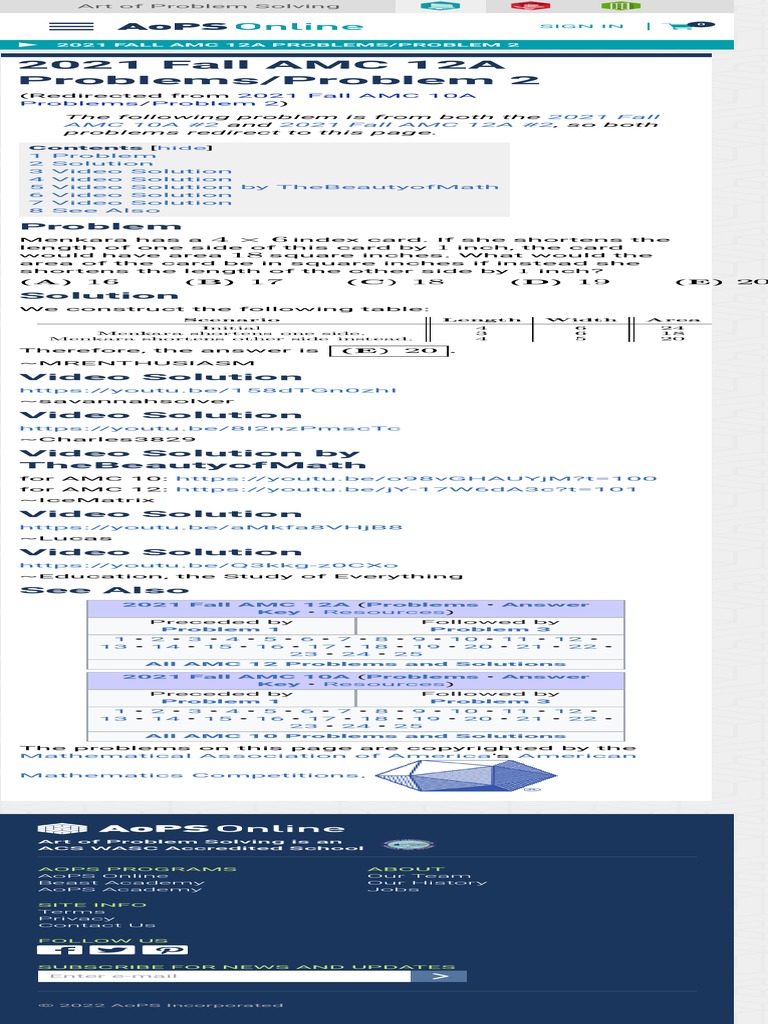Art of Problem Solving | PDF | Computing
