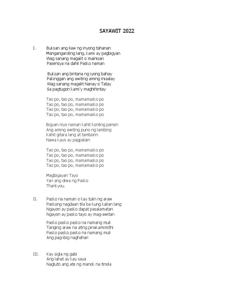 Sayawit 2022 | PDF