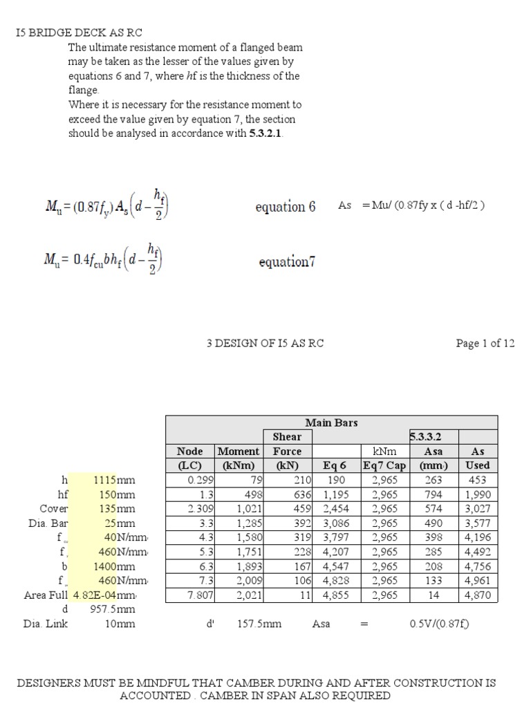 3 Design of I5 As RC | PDF | Civil Engineering | Mechanics