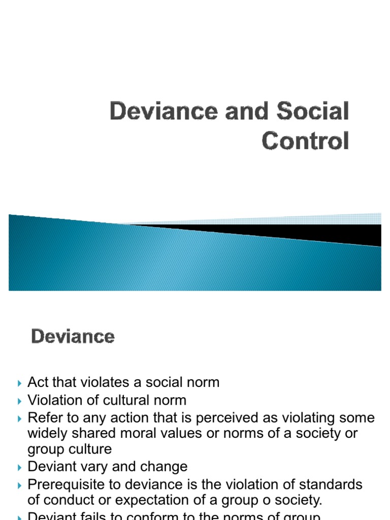 Deviance and Social Control | PDF | Deviance (Sociology) | Id