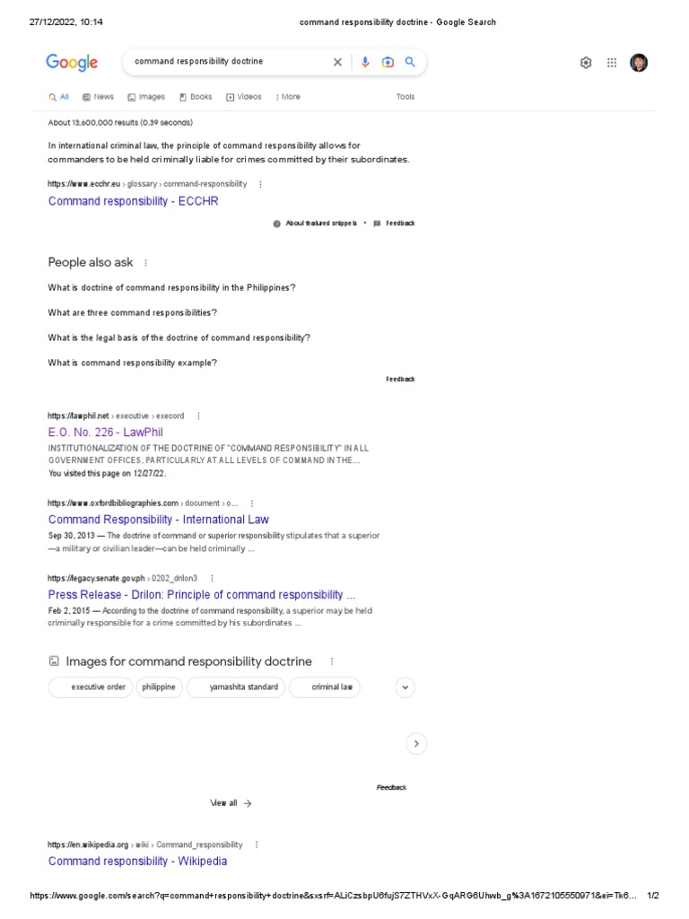 Command Responsibility Doctrine | PDF | Public Sphere | Justice