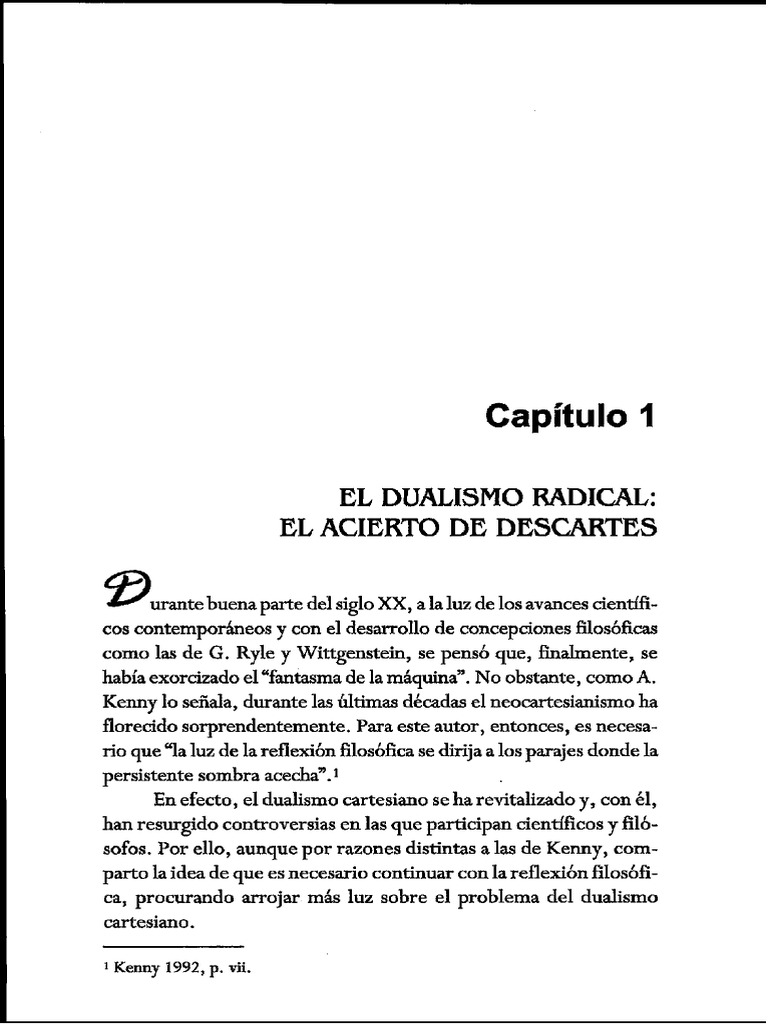 El Dualismo Radical: El Acierto de Descartes | PDF