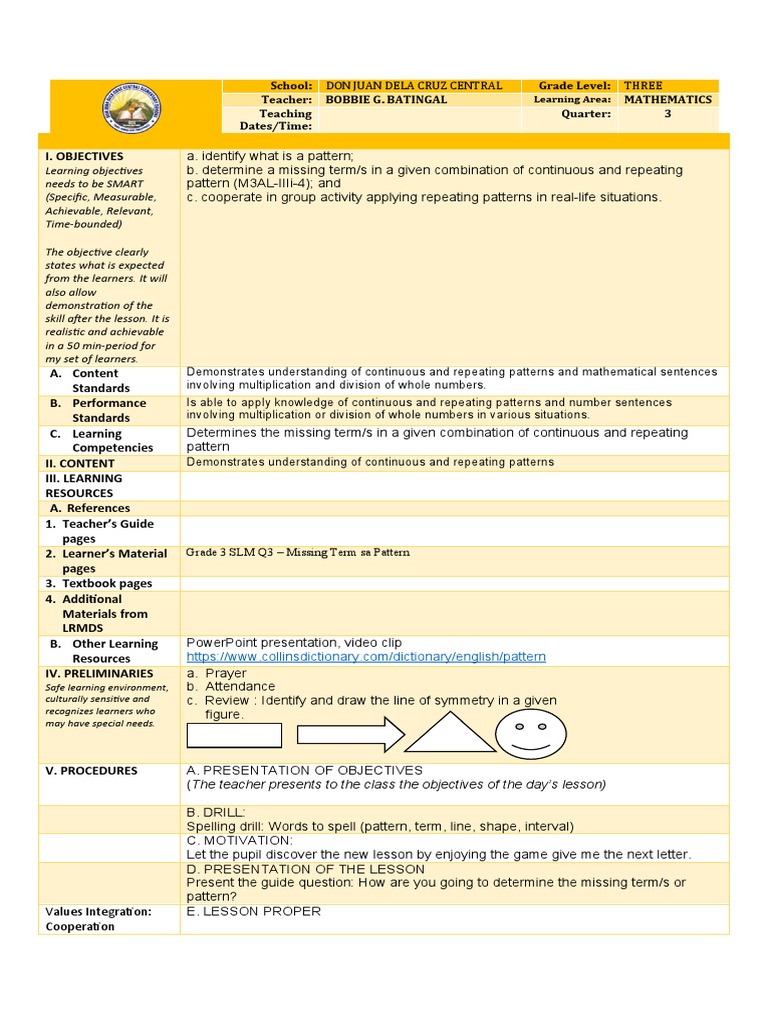 MATH 3 COT LAC Session | PDF | Learning | Learning Styles