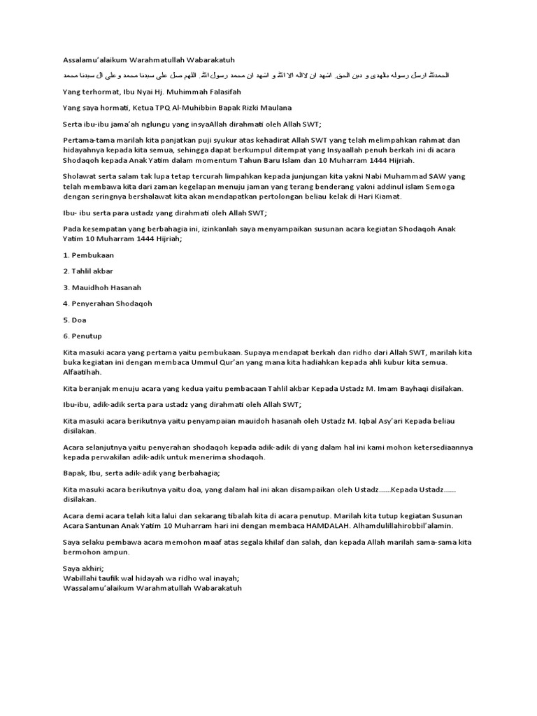 MC Acara 10 Suro | PDF