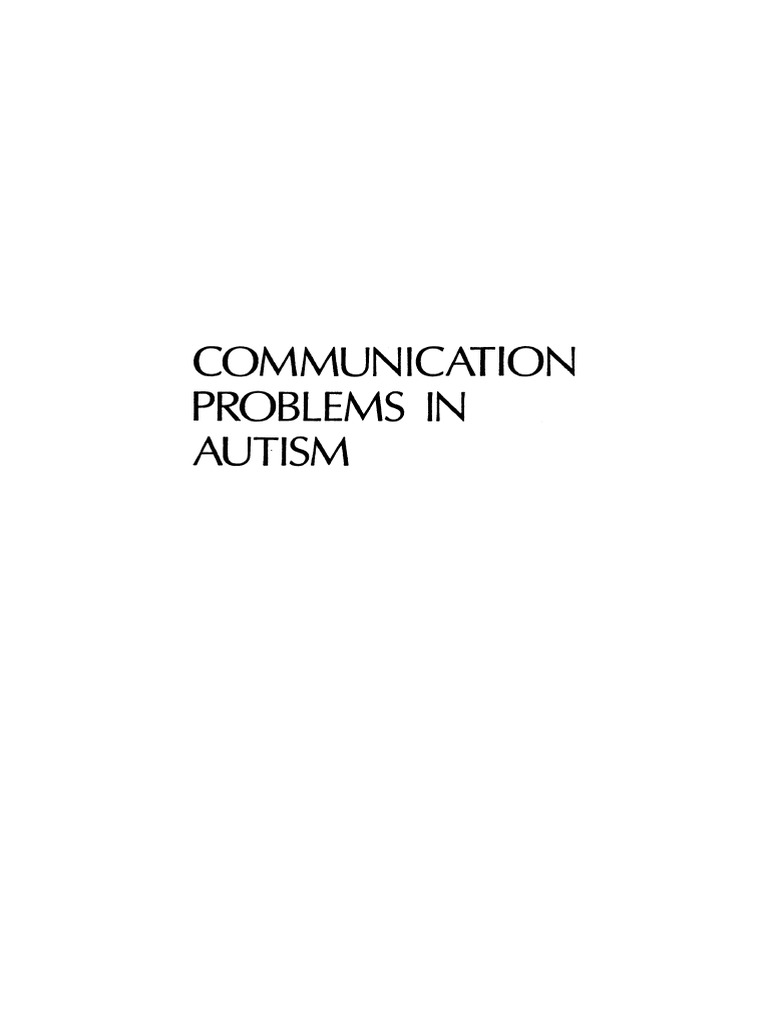 Communication Problems in Autism | PDF | Autism | Autism Spectrum