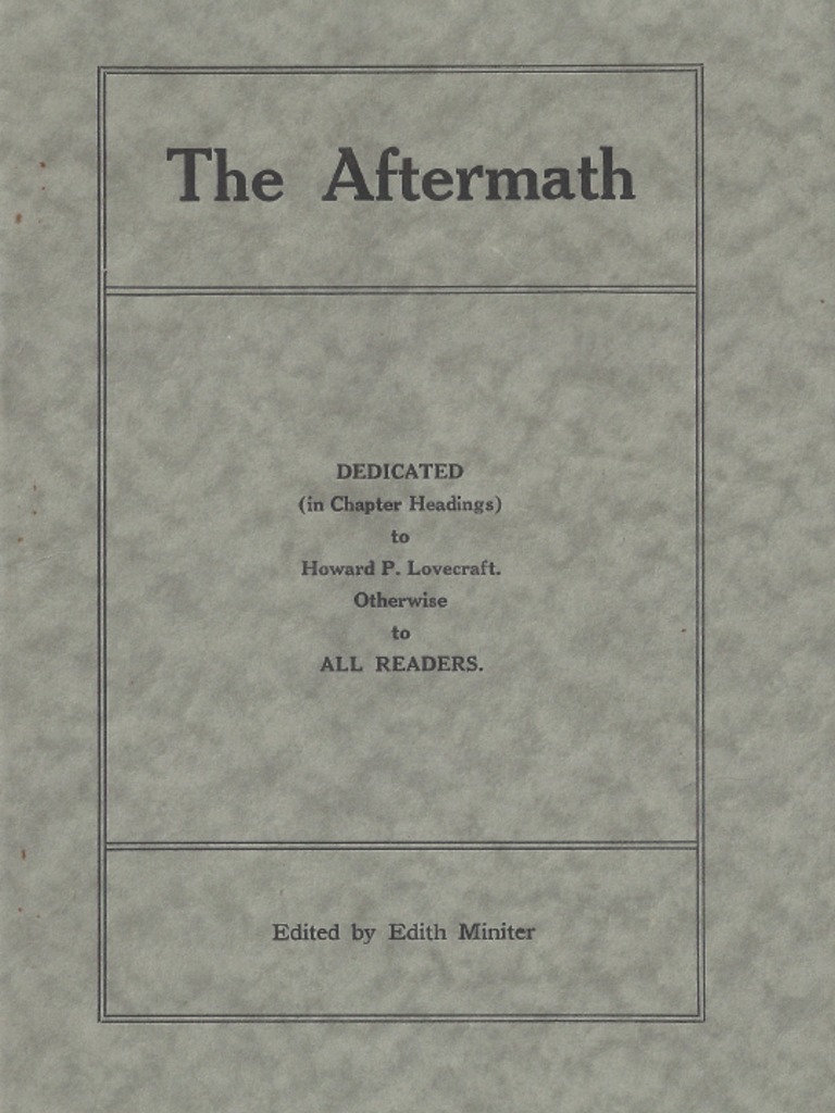 Edith Miniter - The Aftermath (1921) | PDF