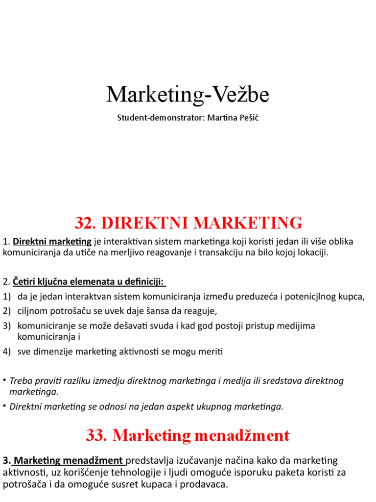 Marketing Vezbe 6 | PDF