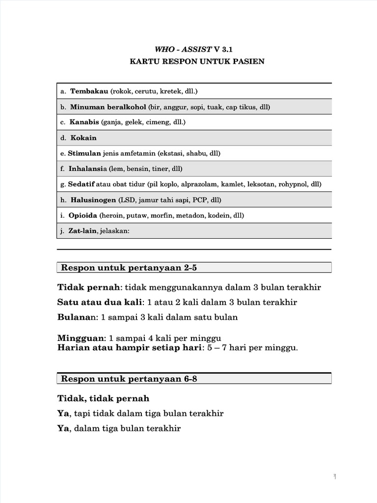 Kartu Respon Assist V3.1 | PDF