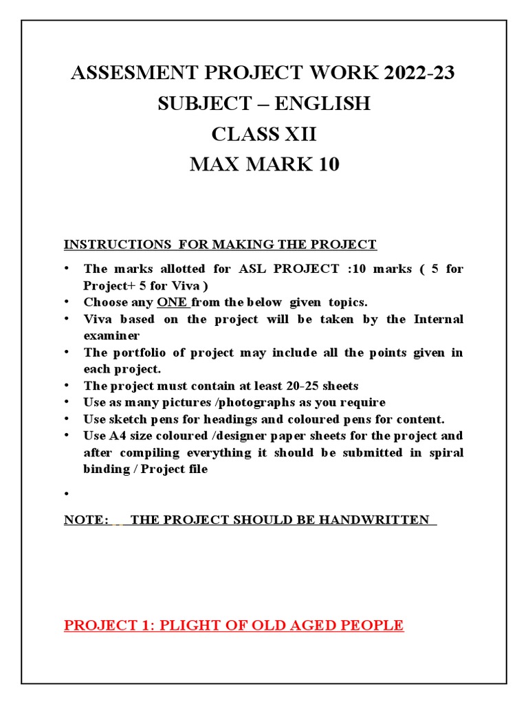 English Project Topics 12 | PDF | Foreign Language Studies | Art