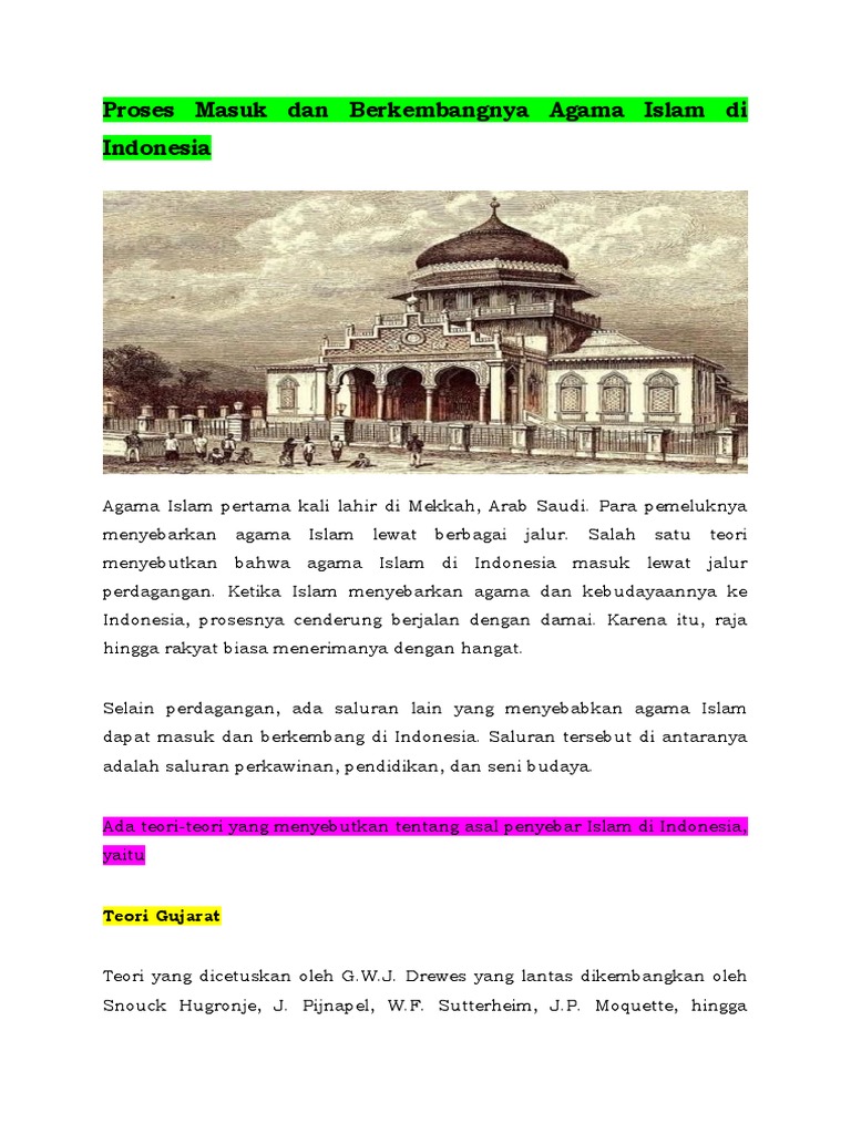 MATERI SEJARAH INDONESIA SEMESTER GENAP Proses Masuk Dan Berkembangnya Agama Islam Di Indonesia ...