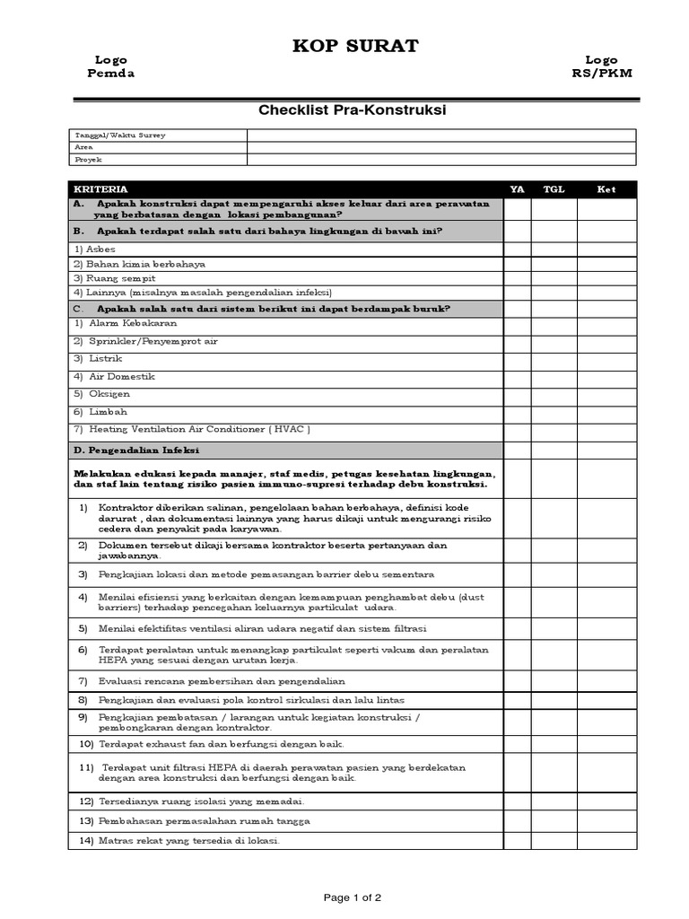 Pre-Construction Checklist | PDF