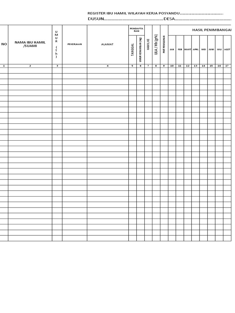Form Sip Posyandu | PDF