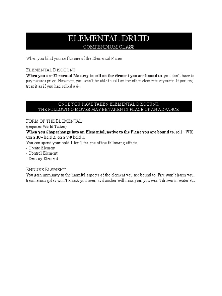 Elemental Druid | PDF