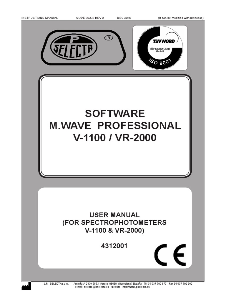 Software M.Wave Professional V-1100 / VR-2000 | PDF | Ultraviolet ...