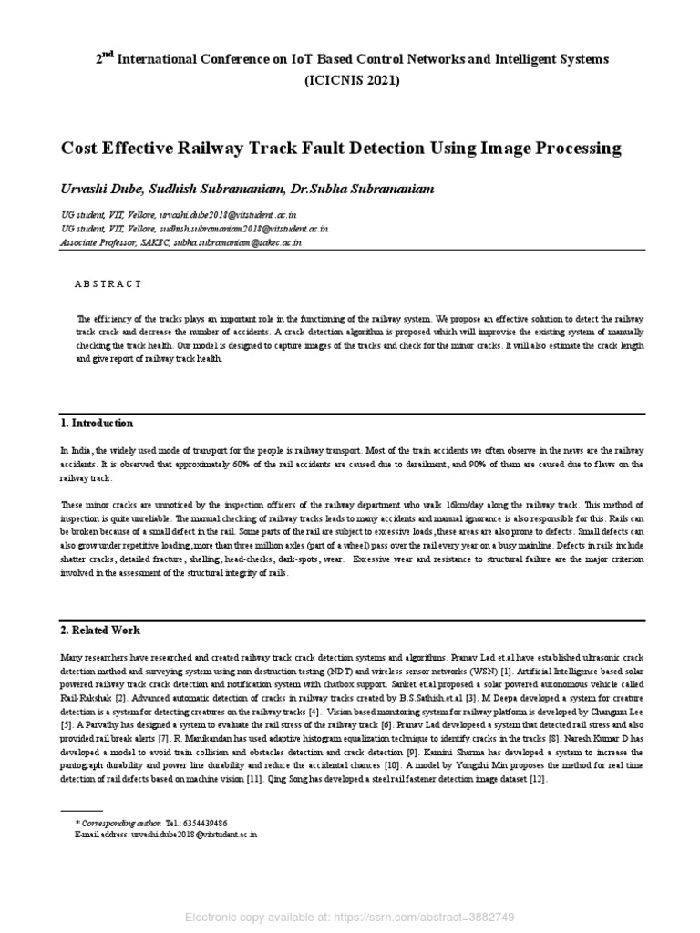 SSRN Id3882749 | PDF | Rail Transport | Computer Vision