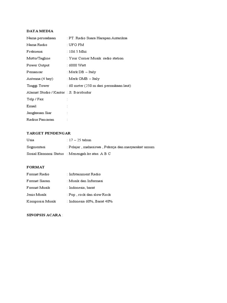 Contoh Rundown Dan Format Siaran | PDF